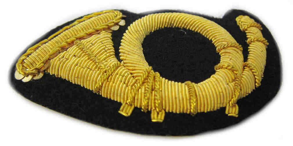 US Civil War Infantry Cap Badge Bugle - Bullion USA Kepi Bummer Forage ...