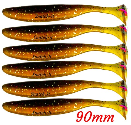 6 Soft Plastic Fishing Lures Paddle TAIL FLATHEAD Bream Bass Redfin Cod ...