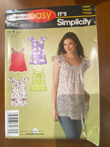 🌟🧵Simplicity Sew Pattern 2962 Misses EASY BOHO TOPS UC🧵 | eBay