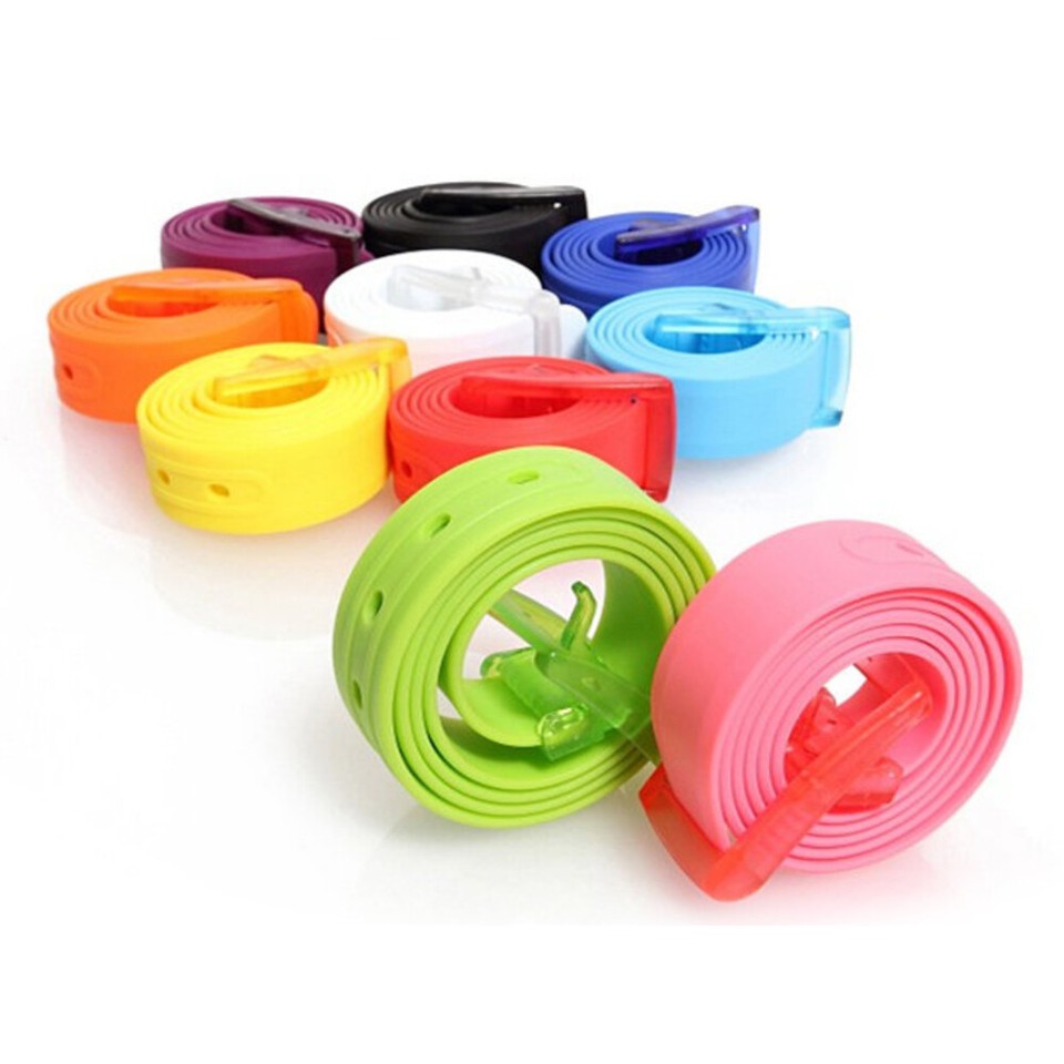 Adjustable Cut to Fit Rubber Plastic Jelly Silicone Casual Belt With ...