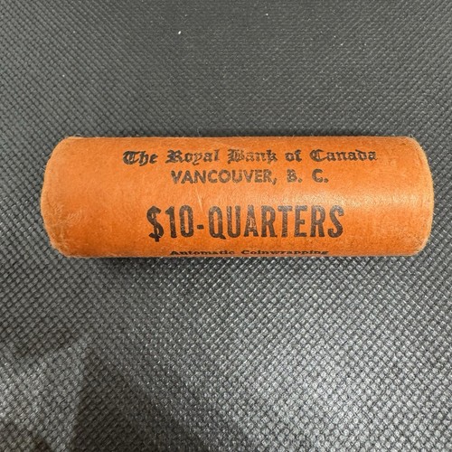 Original Bank Roll 1967 Canada 40x 25 Cents Silver Coin Quarters $10 ...