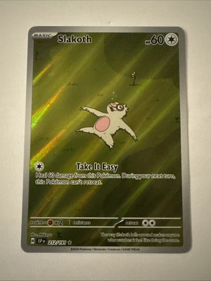 Pokemon Slakoth Holo Illustration Rare Card 212/191 Sv08: Surging ...