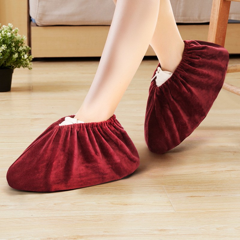 Thicken Plush Shoe Covers Reusable Anti-slip Soles Durable Wear-Foot ...