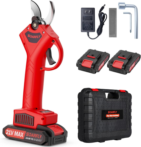Cordless Electric Pruning Shears, 35mm Cut, 2 Batteries & Charger, Tree ...