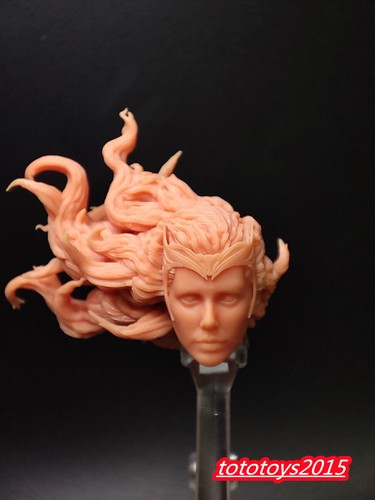 1:12 Unpainted Head Sculpt Scarlet Witch Wanda Fit 6'' ML Soldiers ...