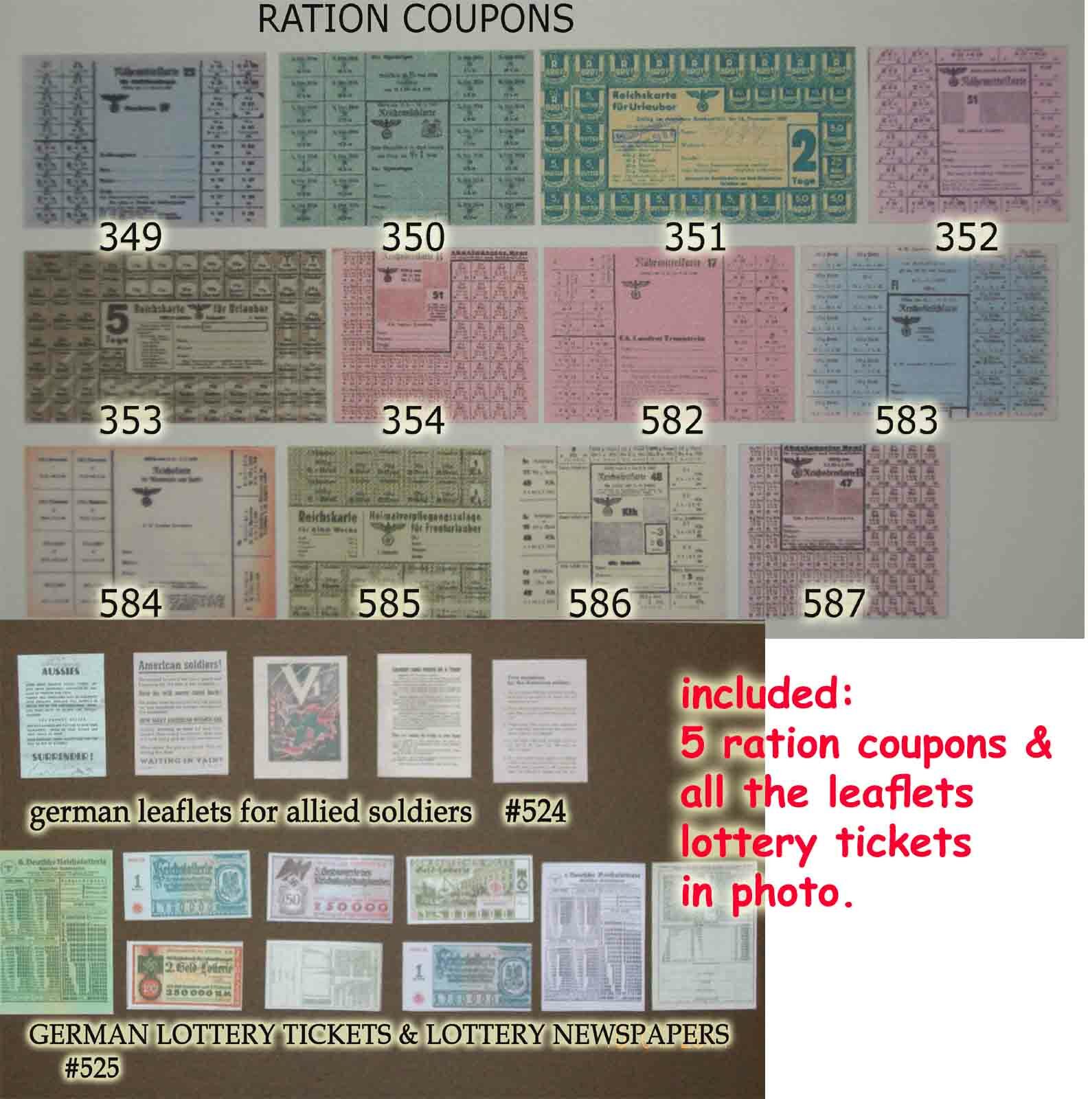 1/6 3R DID LOTTERY TICKETS, RATION COUPONS, leaflets ACCESSORIES | eBay