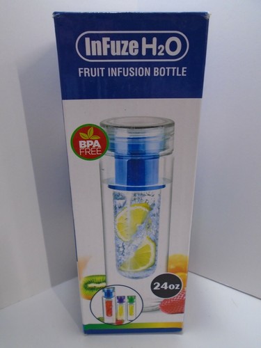 Blue InFuze H2O Fruit Infusion Water Bottle 24 oz BPA Free Carbonated ...