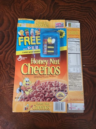 Honey Nut Cheerios with Mini PEZ Bee Cereal Box Flat General Mills ...