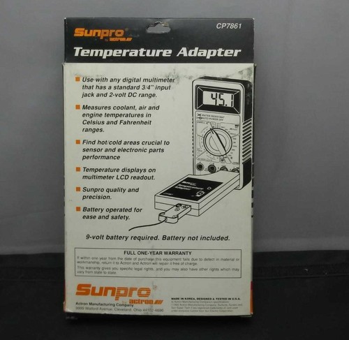 NOS Sunpro Multimeter Temperature Adapter CP7861 CHEVY GM FORD HOT ROD ...