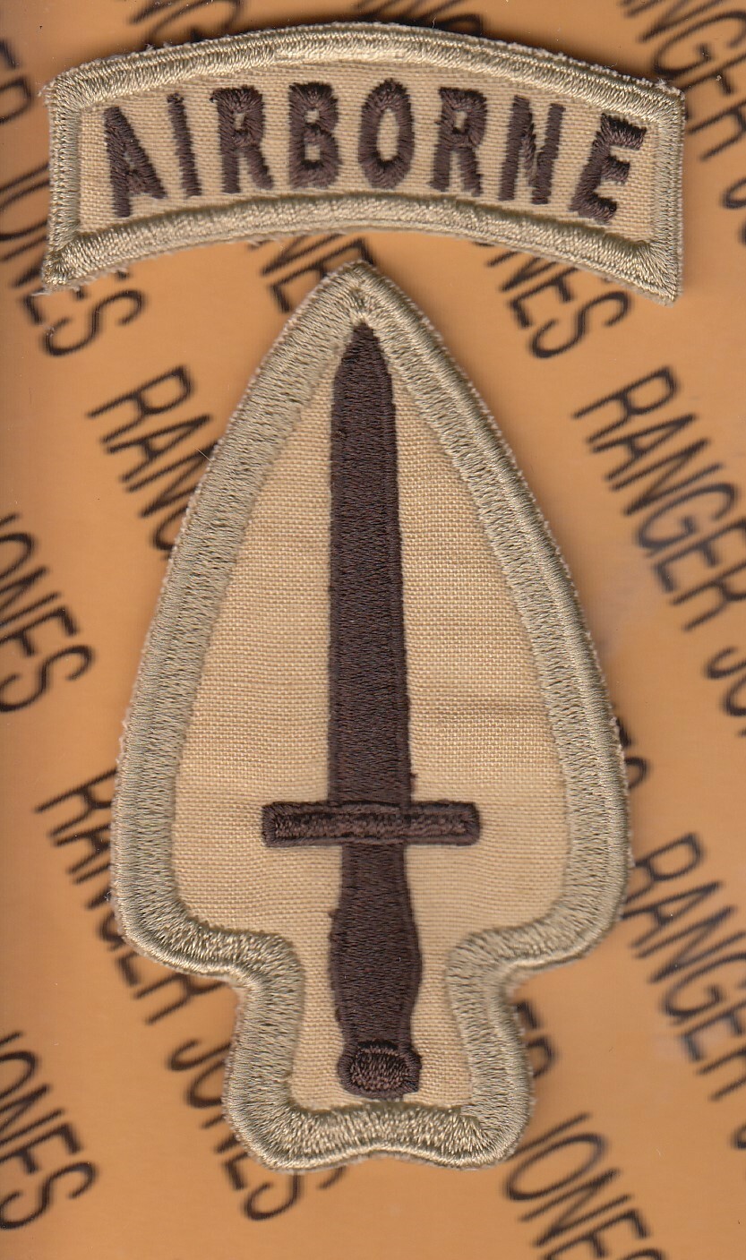 US Army Special Oprations Command USASOC Airborne 4" Desert DCU Theater ...