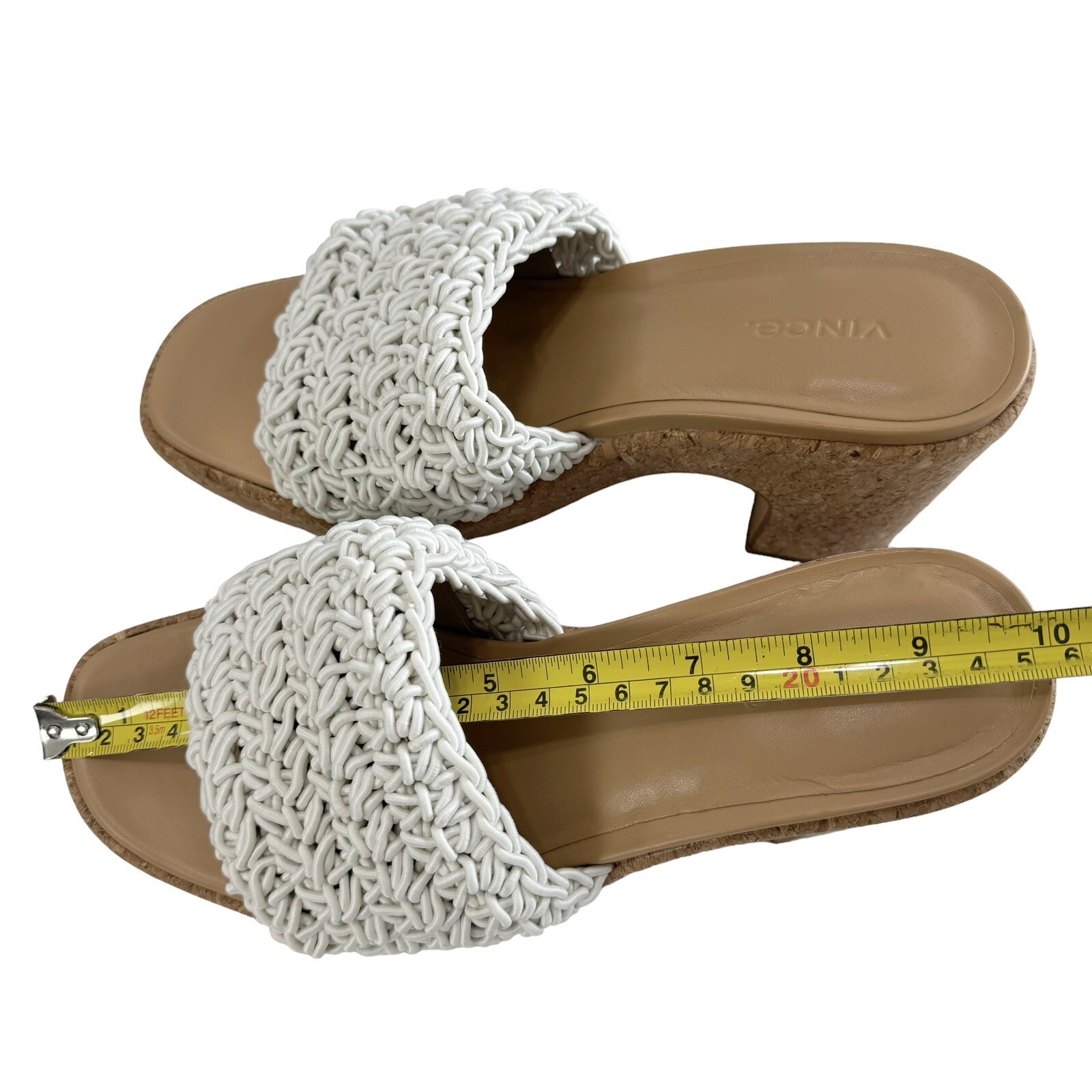 Vince Nicki Crochet Cork Platform Slide Sandals Size … - Gem