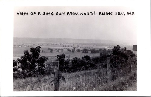 PC2264 IN Indiana Rising Sun View From North Ohio County Postcard RPPC ...