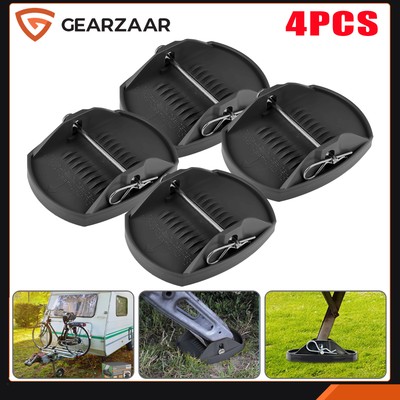 4PCS Caravan Feet Pads Heavy Duty Caravan Leg Foot Pads Stabiliser Jack ...