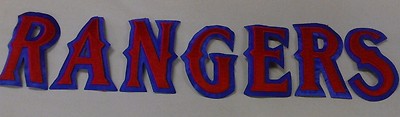 MLB TEXAS RANGERS LETTER SET IRON ON PATCH (3 1/2 X 2" each letter ...