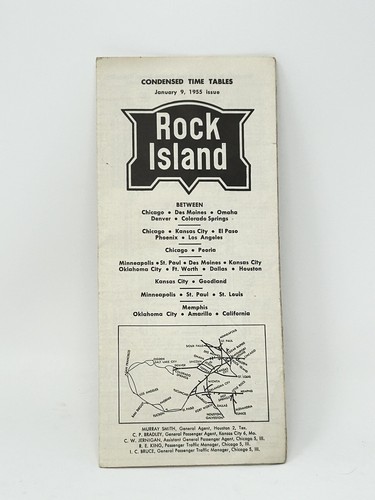 ROCK ISLAND Public Timetables, eff. 1/9/1955, Fall/Winter 1966-67 VG ...