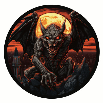 Scary Gargoyle Embroidered Applique Patch - Halloween Badge (Iron on ...