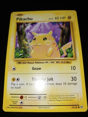 Yellow Cheeks Pikachu Pokémon XY evolutions 35/108 Nm MINT Rare Yellow ...