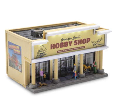 HO Scale Prelit Hobby Shop Store Commercial Building with 18 LED Lights ...
