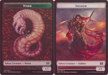 MTG Double Masters 2022 - Worm 1/1 & Soldier 1/1 [Token] (Foil) | eBay