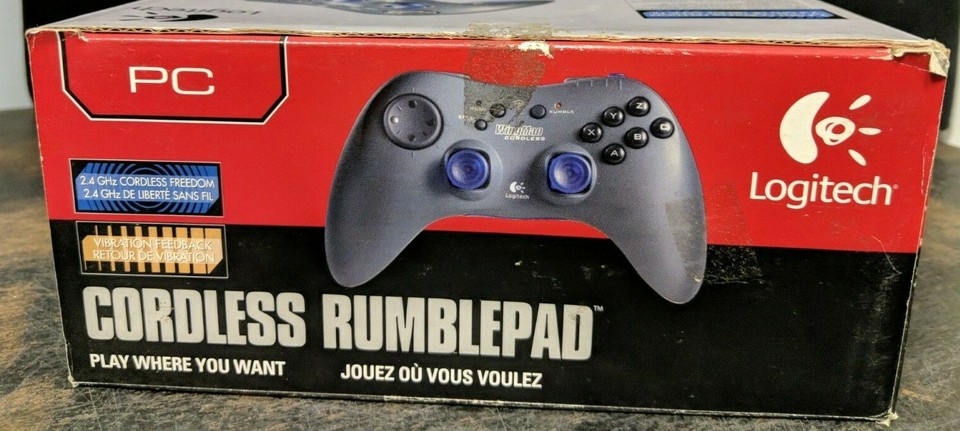 NEW Logitech Wingman Cordless Rumblepad 2.4 GHz,USB Logitech PC Box ...