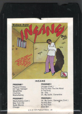 8 Track Tape Richard Pryor's INSANE Laff 8-201 Recorded Live Rare 8 ...