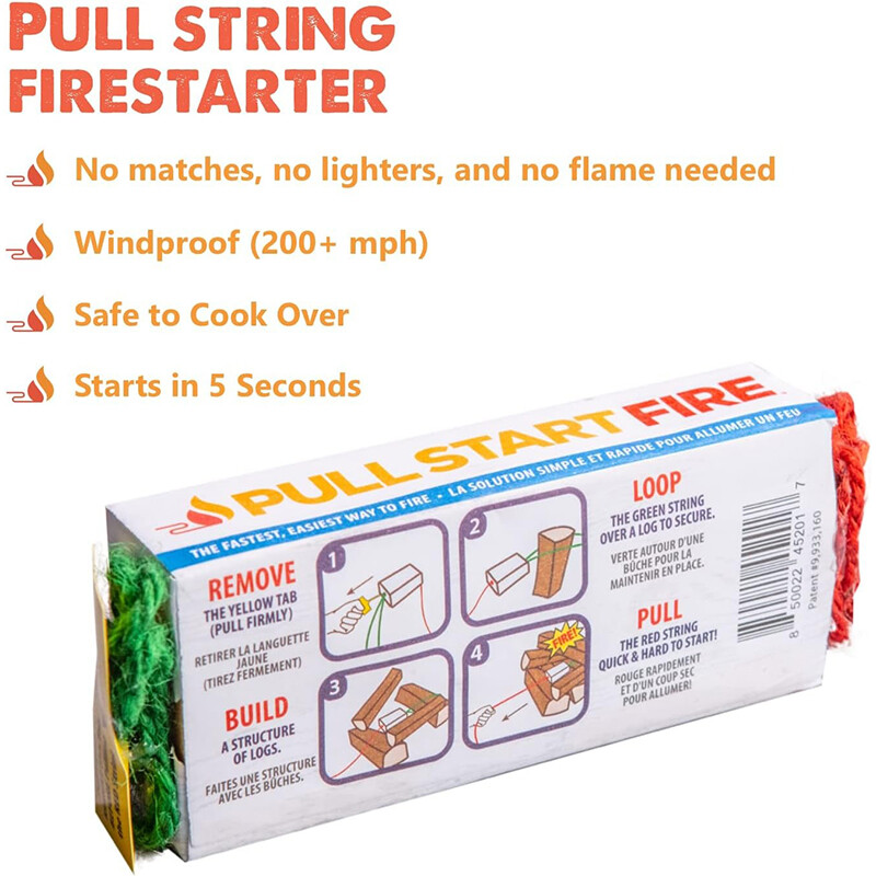 Pull Start Fire Pull String Easy To Use Fire Starter Campfire Survival Gear | eBay