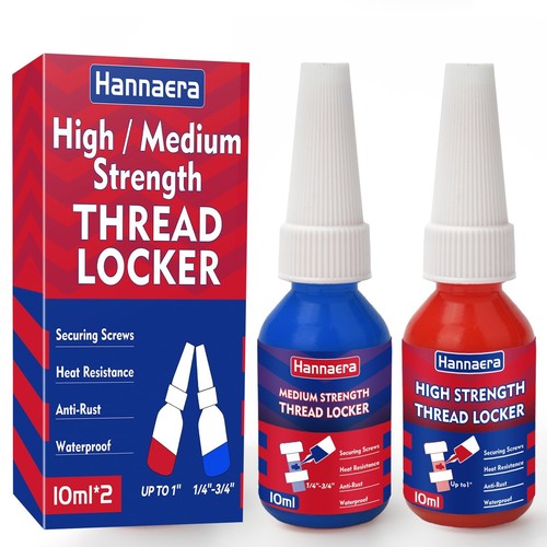 ThreadLocker Blue and Red, Thread Lock Medium and High Strength Lock ...
