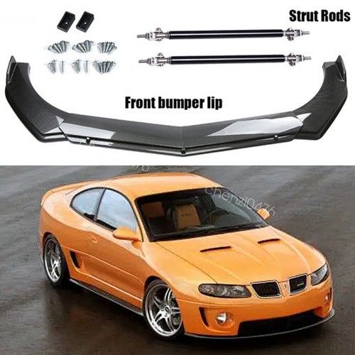 Carbon Fiber Style Front Bumper Lip Splitter+Strut Rod For Pontiac GTO ...