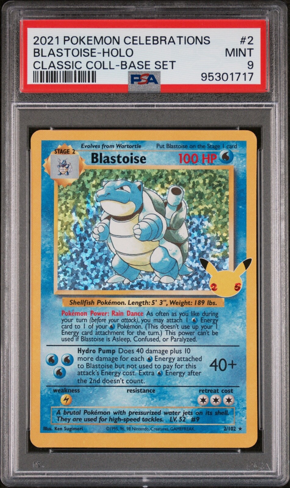 (PSA 9) Pokémon: Celebrations Classic Collection – Blastoise #2 [Holo ...