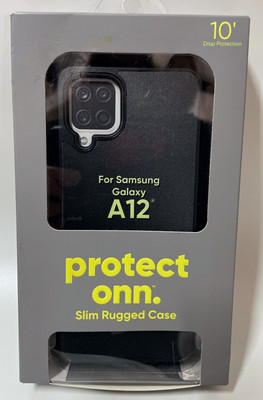 Protect Onn slim rugged case For Samsung Galaxy A12 Black 10' Drop | eBay