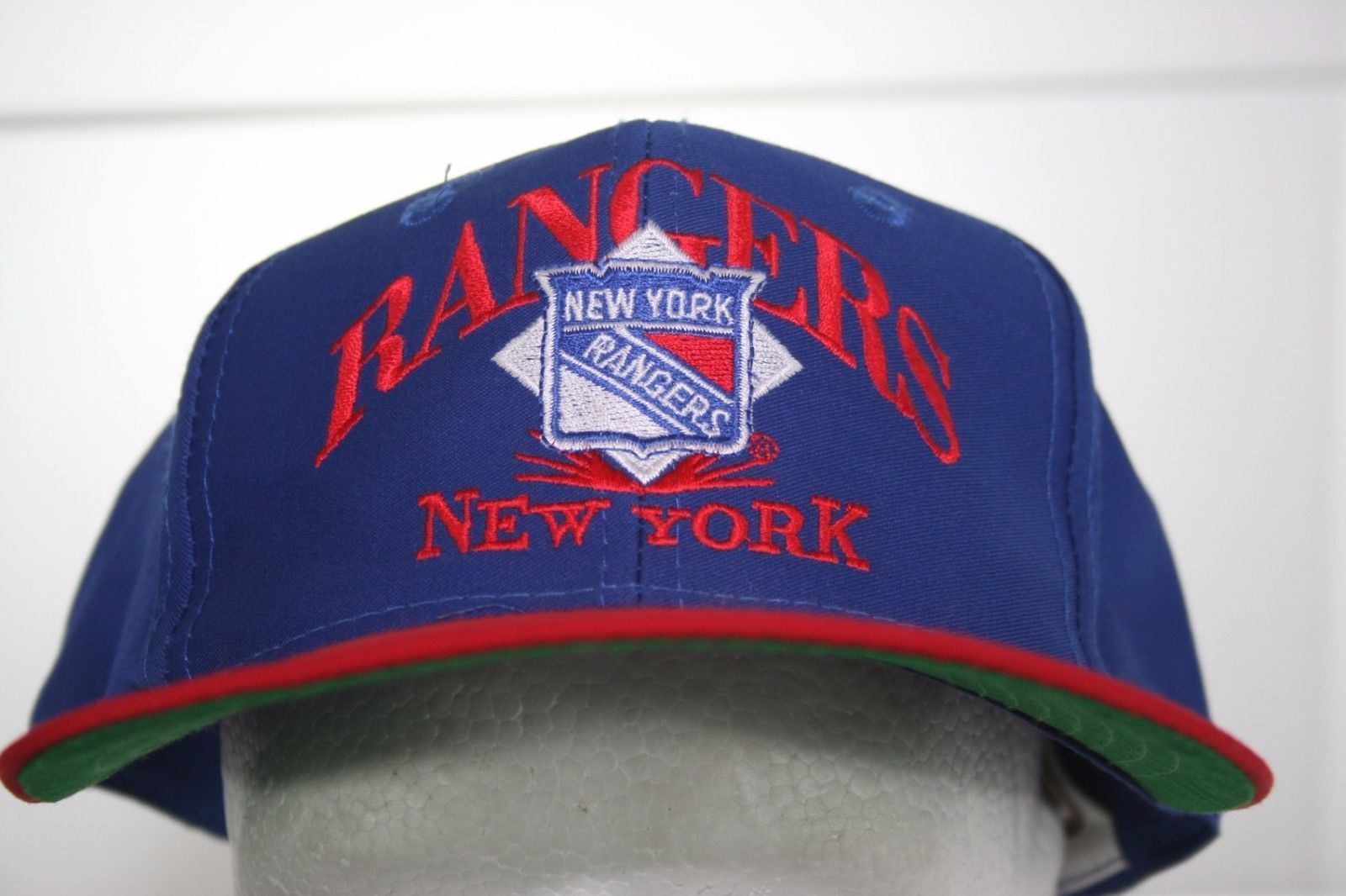 Vintage 90s New York Rangers Hat AJD Signature Blue Red NHL Hockey ...