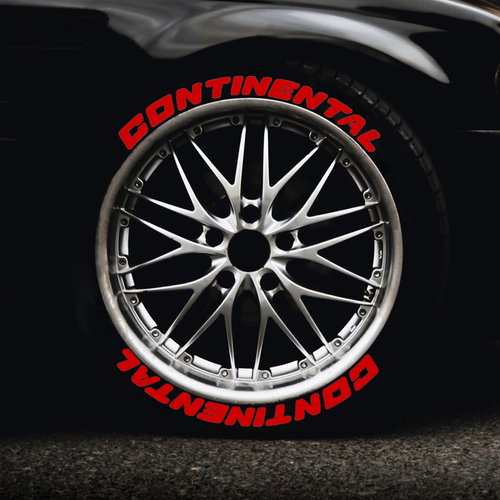Continental Tire Lettering Sticker 1.06'' 14''-22'' W Transfer Film 8 ...