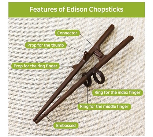Edison Training Chopstick for Adults Left Handed, Beginner Easy Helper ...