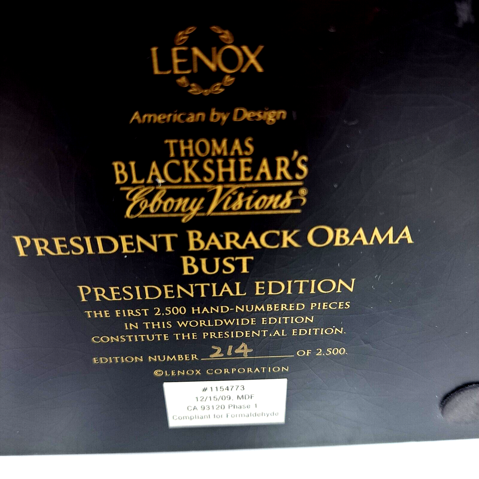 THOMAS BLACKSHEAR Ebony Visions Lenox AFRICAN AMERICAN PRES. BARACK ...