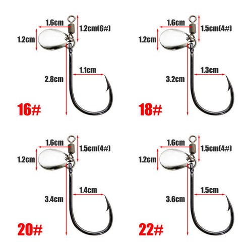10Pcs Fishing Hooks w/ Built In Swivel Catfish Grouper Tuna Snapper ...