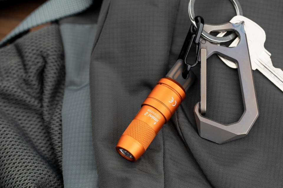 Olight imini 2 Orange Rechargeable Mini Keychain Flashlight, 50 Lumens ...