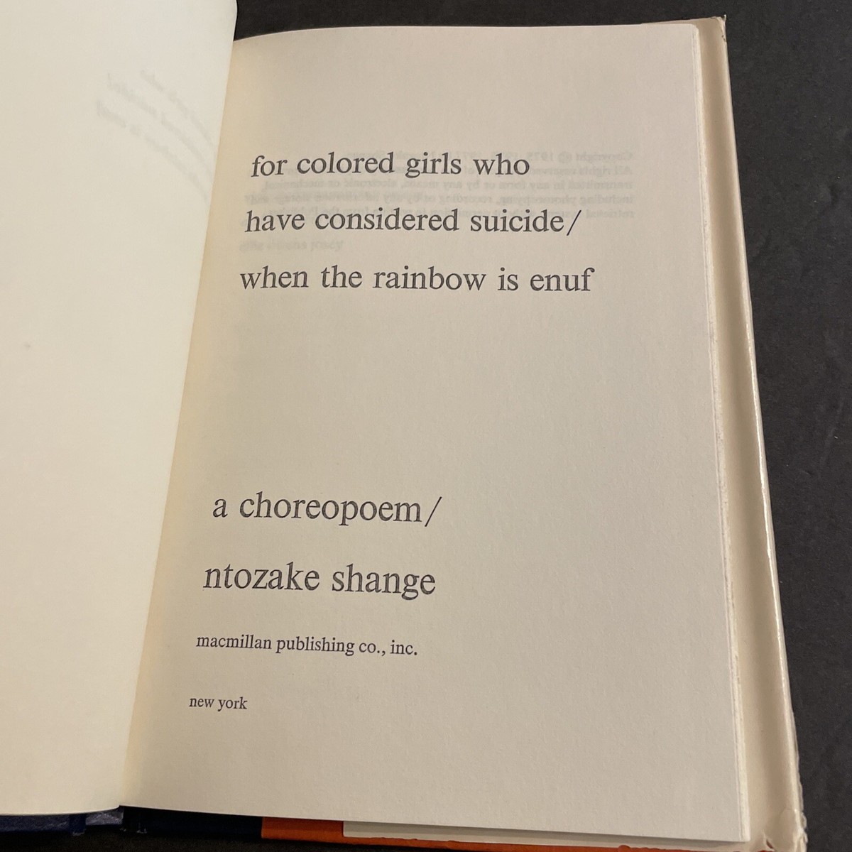 For Colored Girls Book