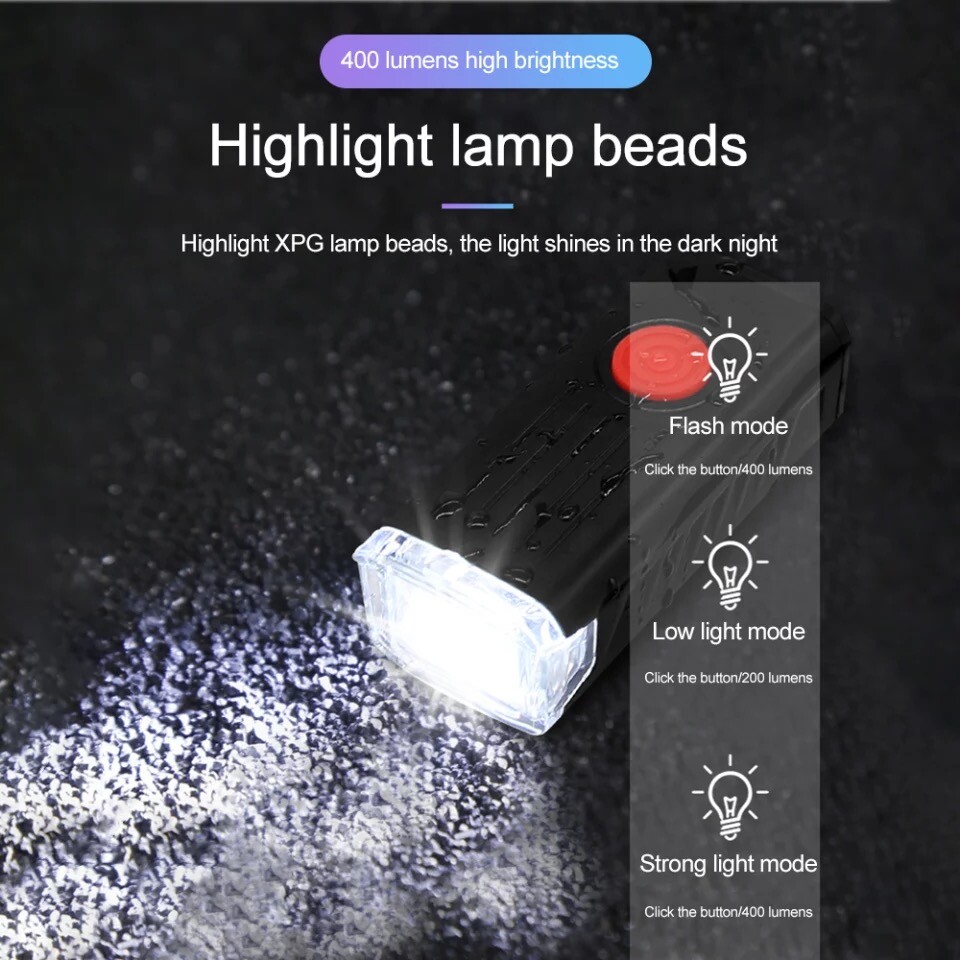 USB Rechargeable LED Bicycle Headlight Bike Head Light Front Rear Lamp ...