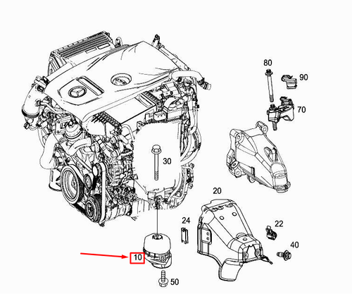 NEW MERCEDES-BENZ E W213 FRONT RIGHT ENGINE MOUNT A2132401400 | eBay
