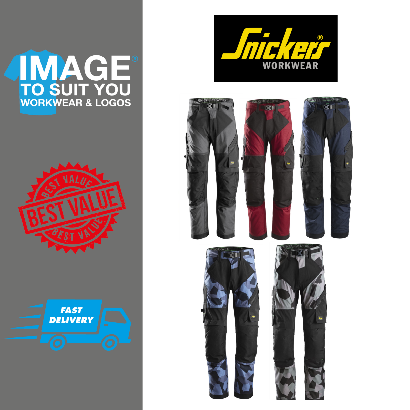 Snickers 6903 Flexiwork Stretch Comfortable Ripstop Workwear Trousers ...