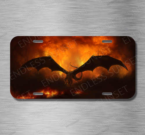 Dragon Fire Lizard Creature Monster Draco Fantasy License Plate Front ...