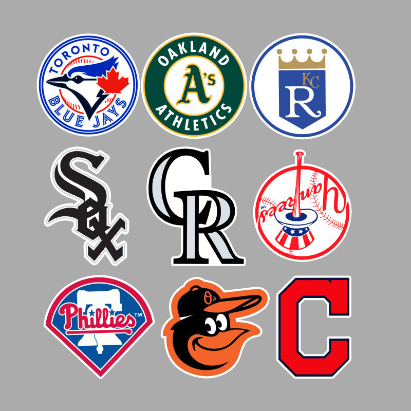 Complete 30 MLB Baseball Teams Logo Decals Stickers for Luggage/Laptop ...