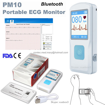 Portable Handheld ECG/EKG Bluetooth Heart Rate Monitor Digital ...