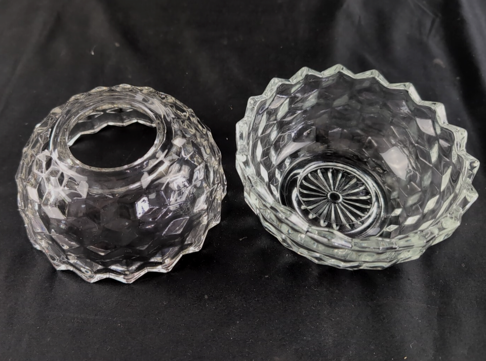 Vintage Homco Clear Glass Globe Fairy Lamp Light Candle Holder Cubist ...