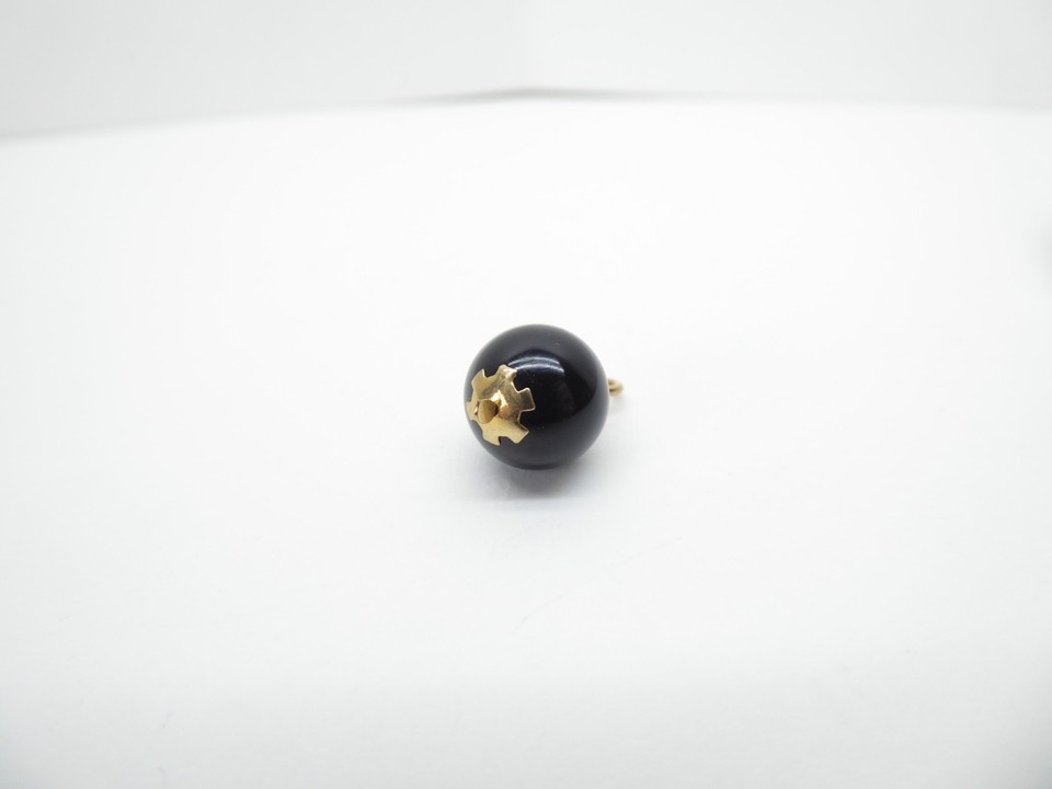 9ct Gold Charm Onyx Bead Pendant Yellow Gold Dangle Traditional Gift ...