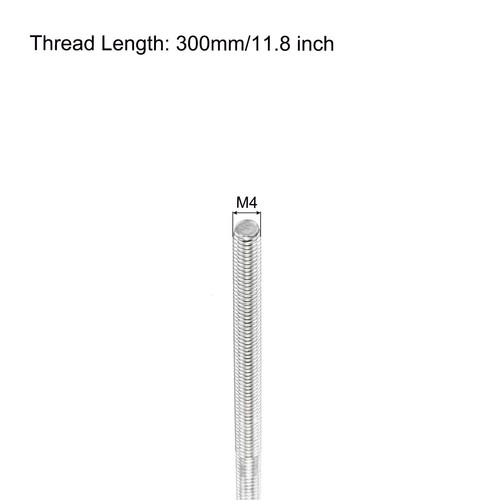 Fully Threaded Rod M4 x 300mm 0.7mm Pitch 304 Stainless Steel Right ...