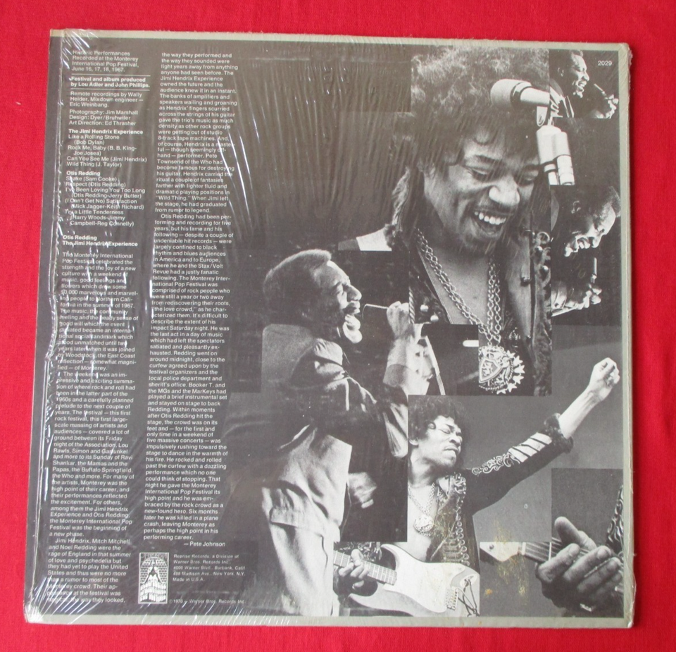 OTIS REDDING/JIMI HENDRIX Monterey Pop Festival LP (1970) orig CLEAN IN ...
