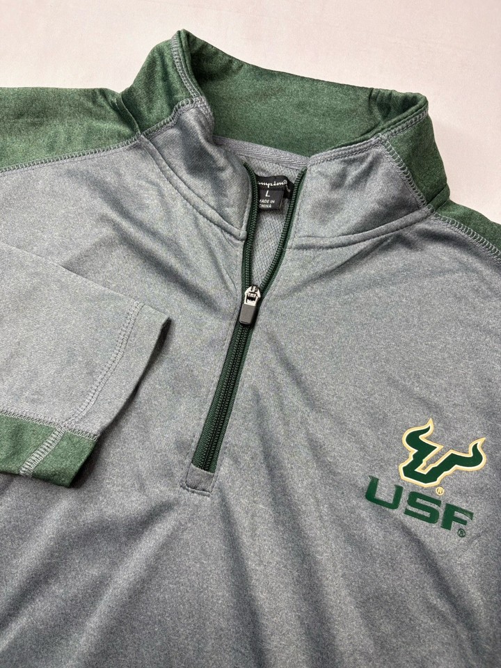 Champion University of South Florida USF Bulls NCAA Green Large 1/4 Zip ...