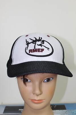 The Game RMEF with Elk Hat Adjustable Embroidered Black White Burgundy ...