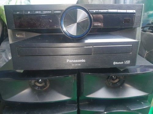 Panasonic SA-UX100 Black 300W Mini Hi-Fi System Bluetooth USB CD Player ...